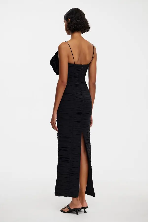 Acler Gathered Fitted Midi Dress
