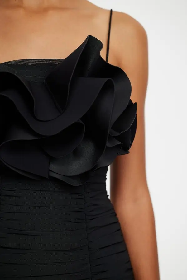 Acler Gathered Fitted Midi Dress