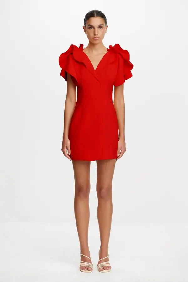 Acler Normanhill Mini Dress - Cherry