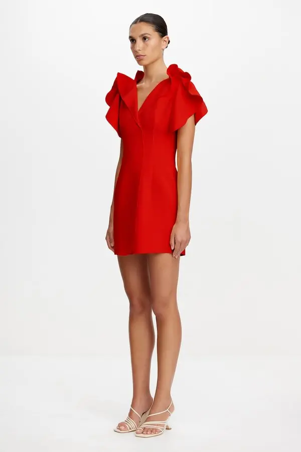 Acler Normanhill Mini Dress - Cherry