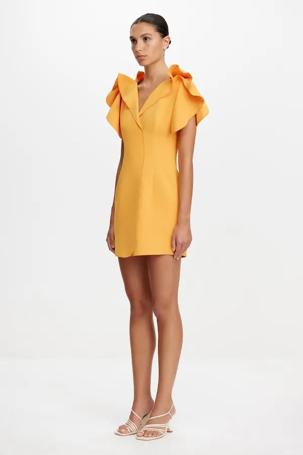 Acler Normanhill Mini Dress - Neon Mango