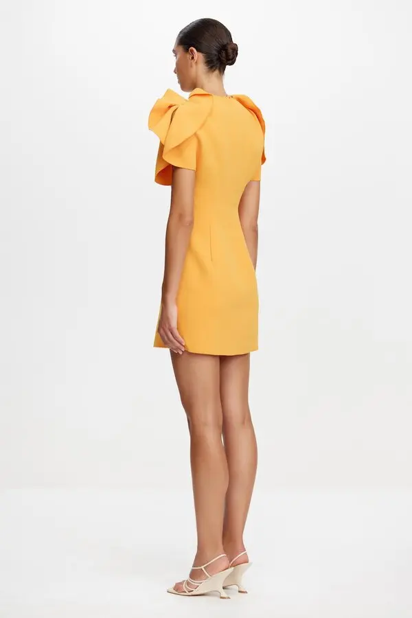 Acler Normanhill Mini Dress - Neon Mango