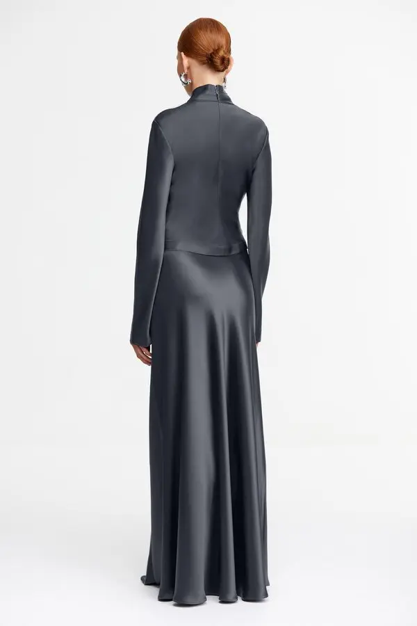 Acler Brosa Maxi Skirt - Charcoal