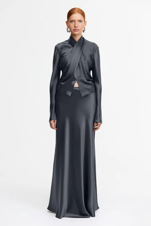 Acler Brosa Maxi Skirt - Charcoal