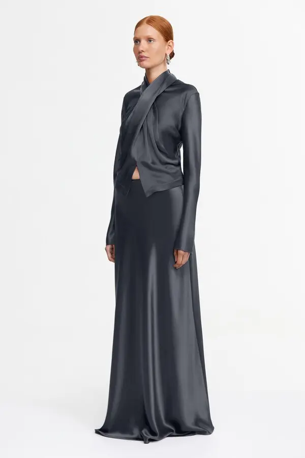 Acler Brosa Maxi Skirt - Charcoal