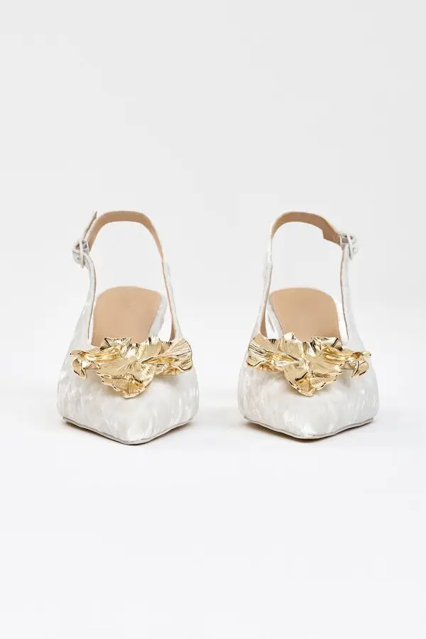 Acler Vondershire Slingback Heel With Floral Embellishment
