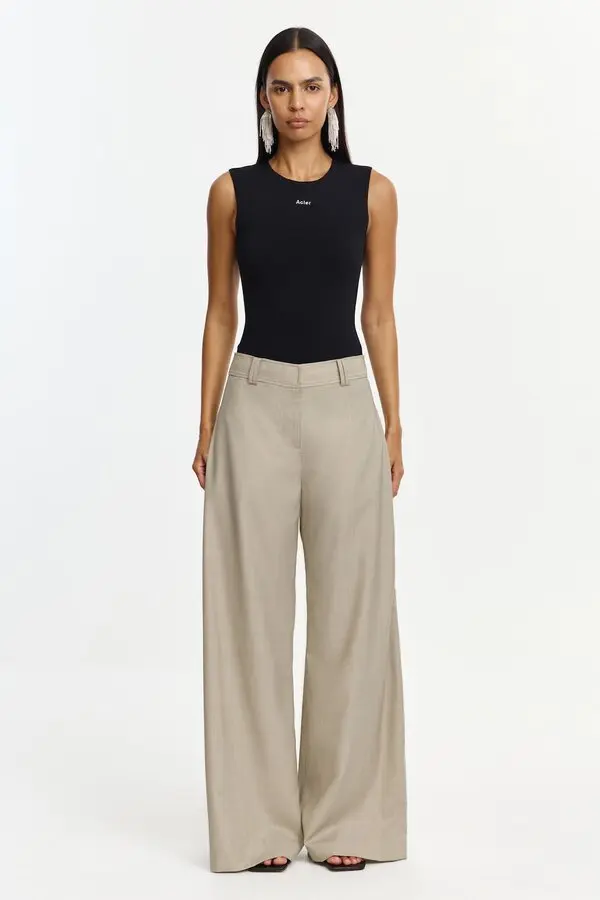 Acler Jared Pant Wide Leg Tailored Trousers - Marle