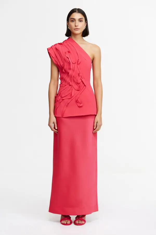 Acler Balderstone Skirt - Pomegranate