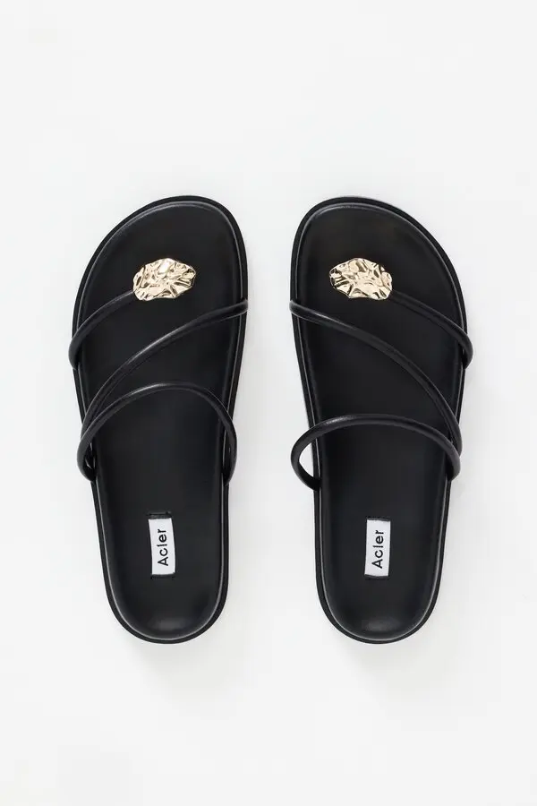 Acler Boyd Sandal With Gold Nugget Accent