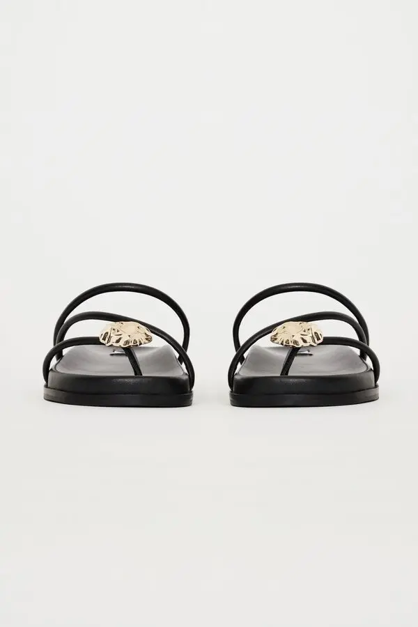 Acler Boyd Sandal With Gold Nugget Accent