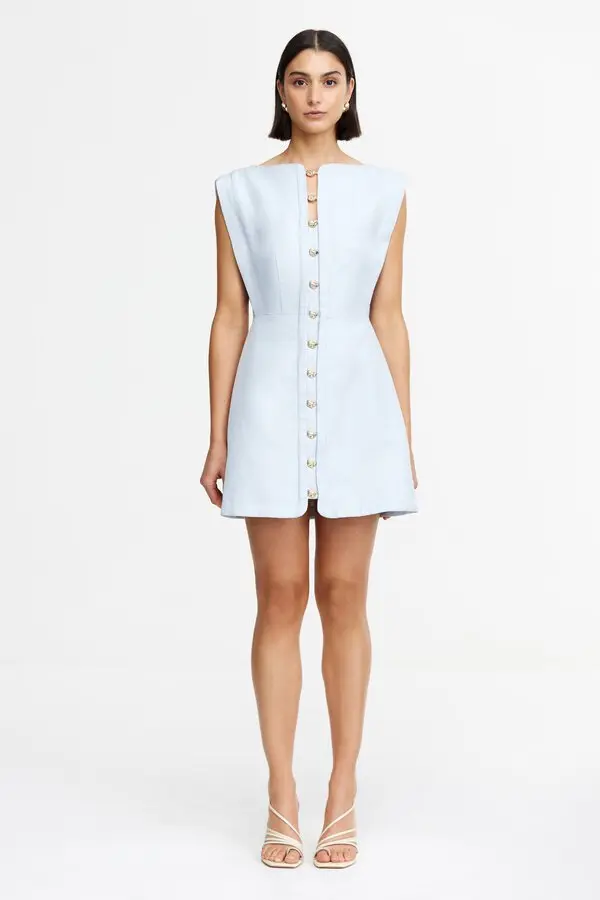 Acler Cinderford Mini Dress - Blizzard