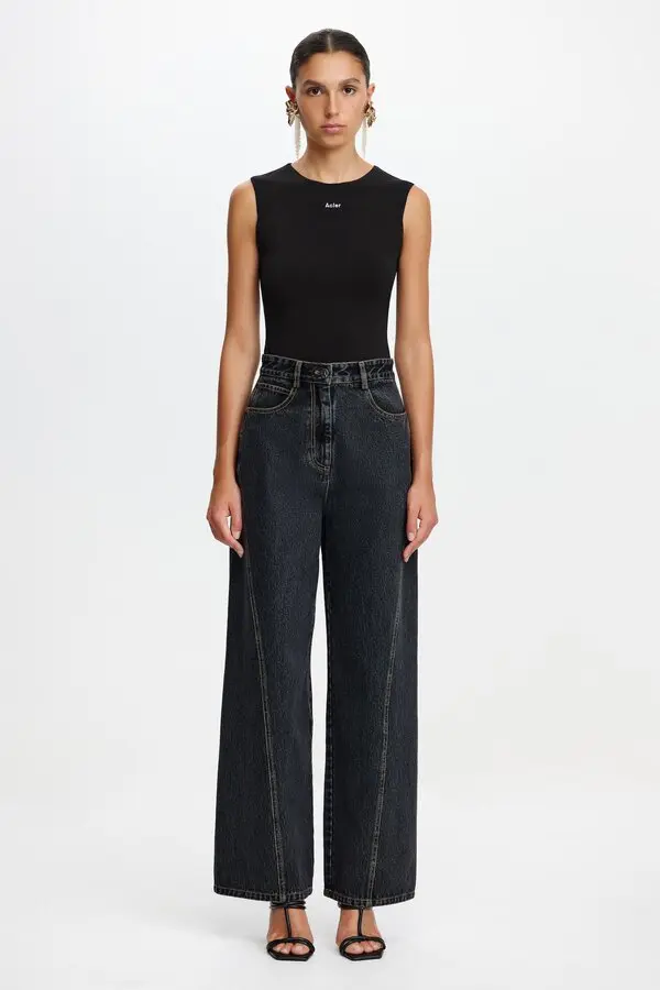 Acler Poulton Wide Leg Jean - Black