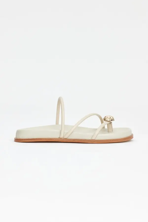 Acler Boyd Leather Sandal With Gold Nugget Accent