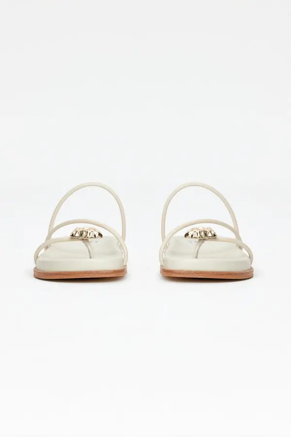 Acler Boyd Leather Sandal With Gold Nugget Accent