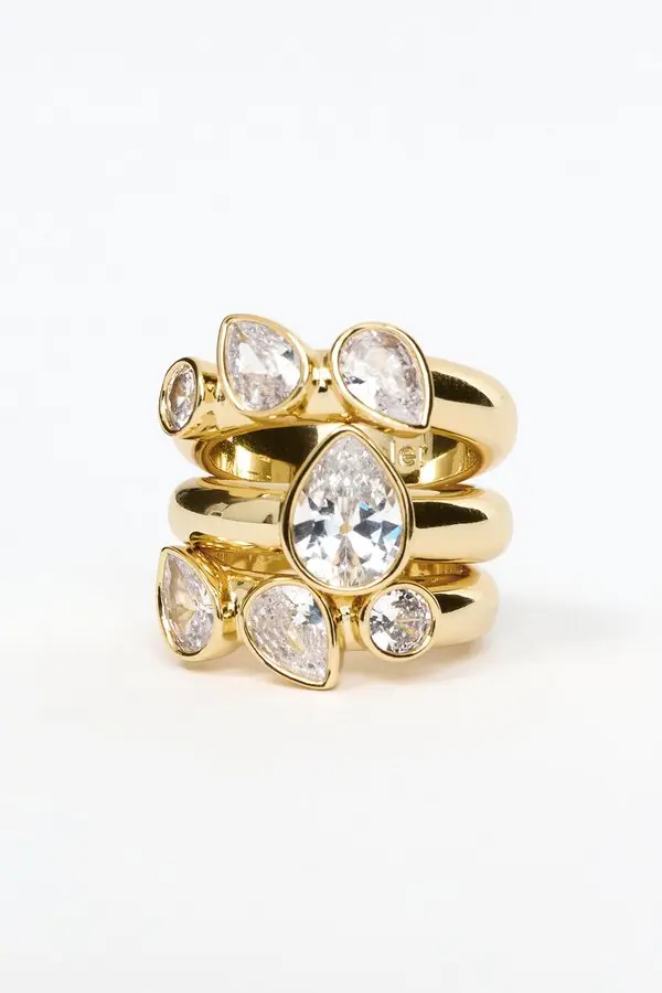 Acler Damon Triple Stack Ring - Gold