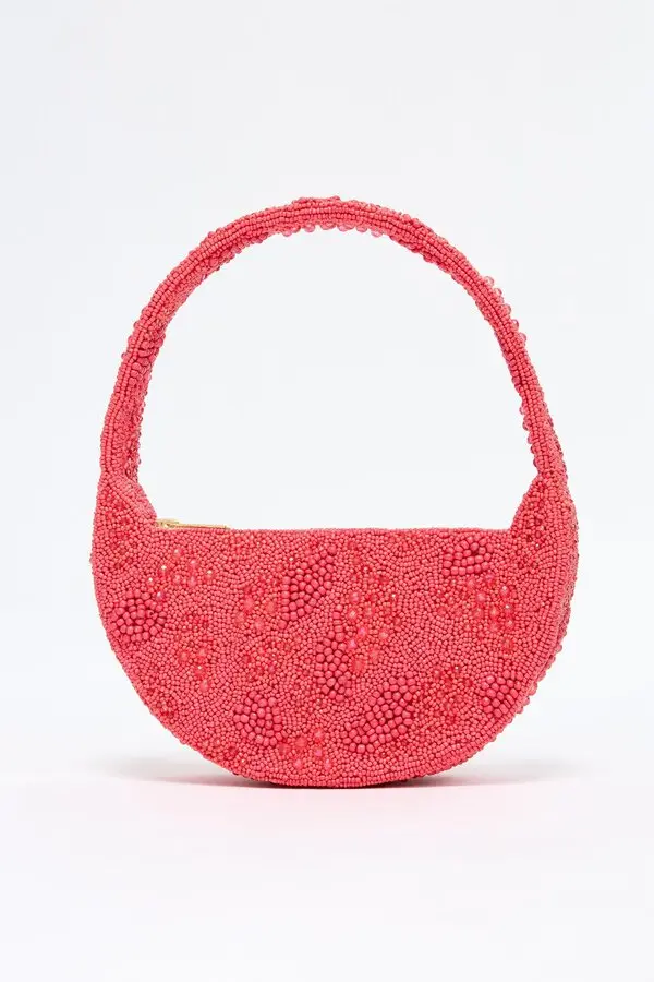 Acler Bead Birch Bag - Pomegranate