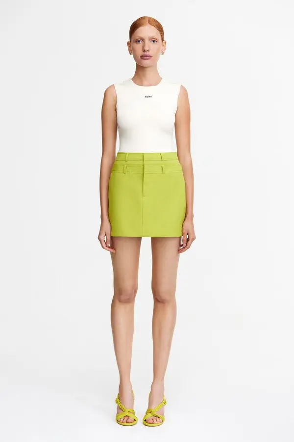 Acler Rodborough Mini Skirt - Avocado