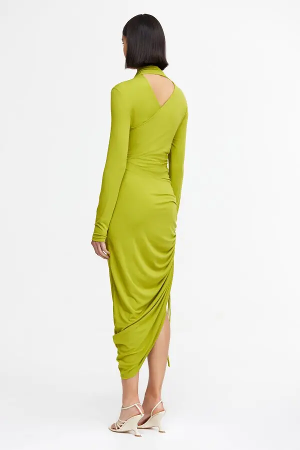 Acler Sponend Maxi Dress With Drawstring And Gold Hardware