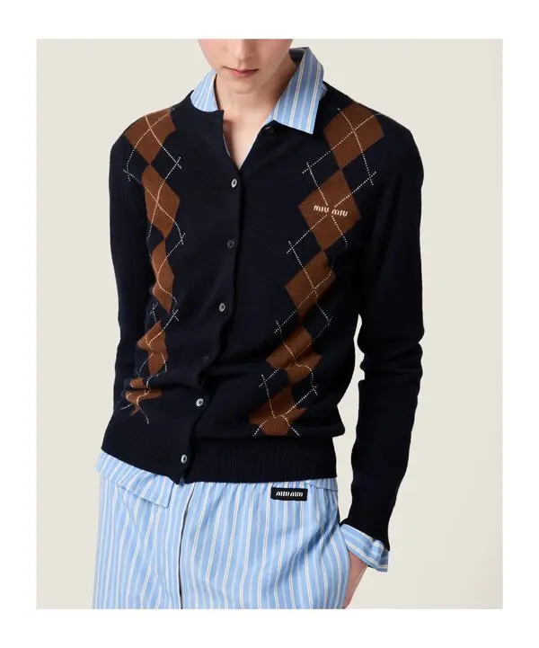 Miu Miu Crewneck Button-up Cardigan