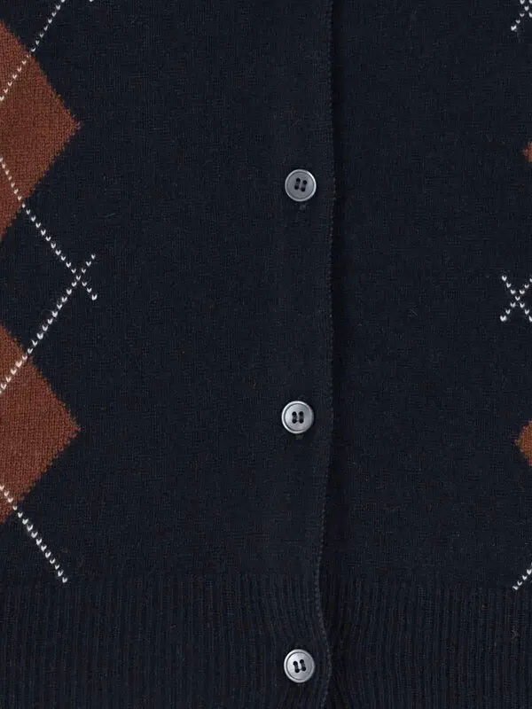 Miu Miu Argyle Crewneck Cardigan - No