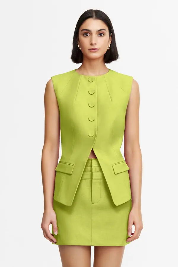 Acler Rodborough Vest - Avocado