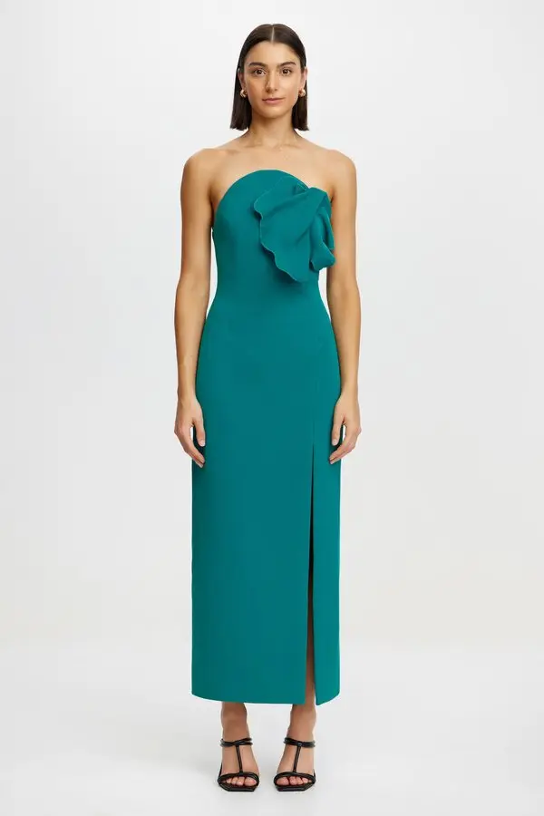 Acler Manton Midi Dress - Dark Pacific