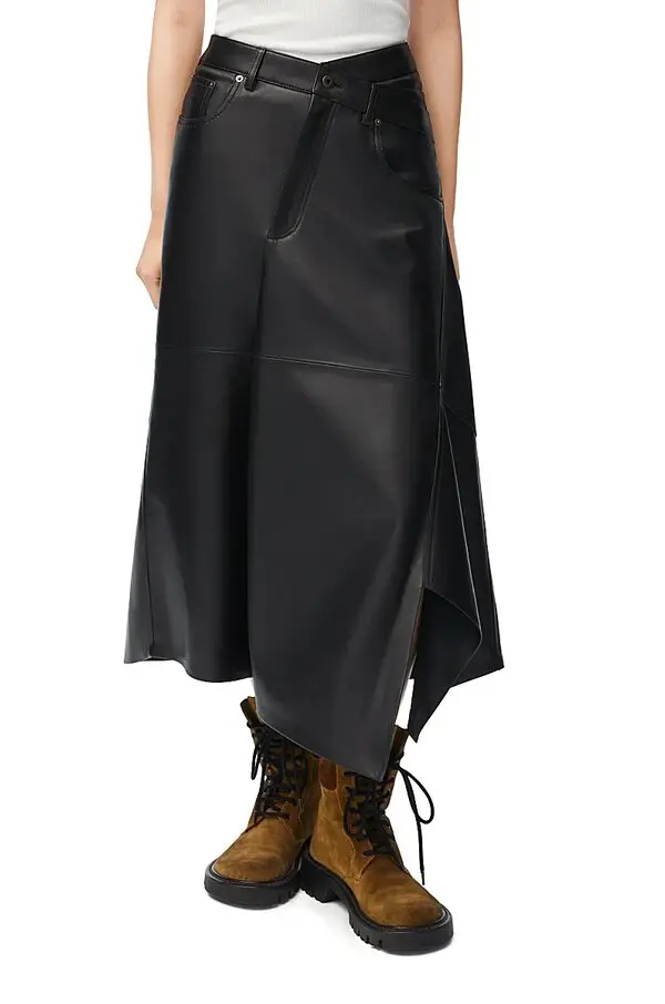 Loewe Asymmetrical Satin Nappa Lambskin Skirt