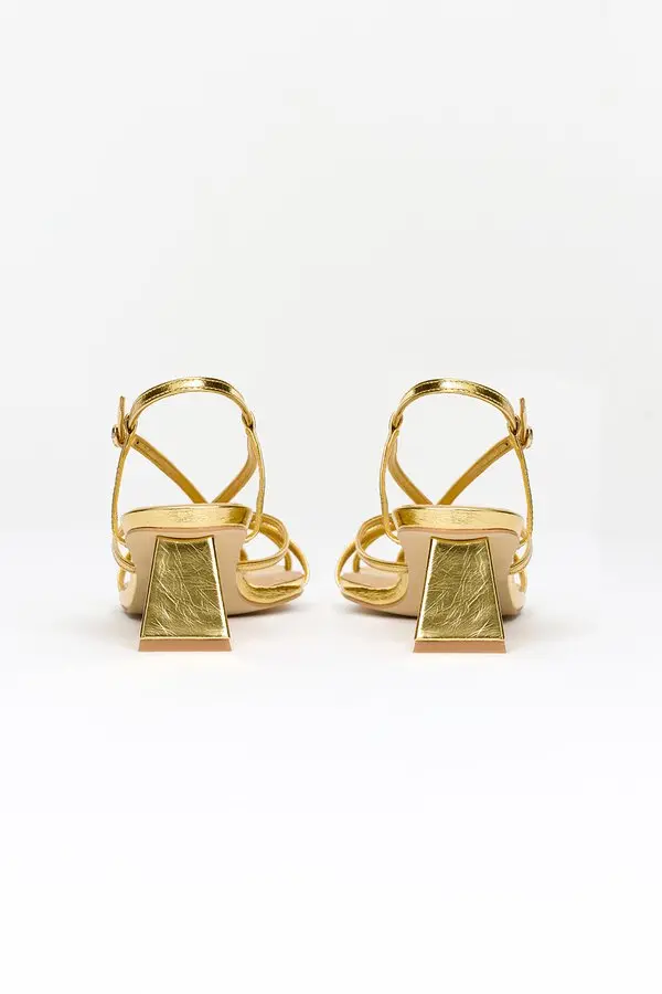 Acler Rubert Heel Sandals - Gold