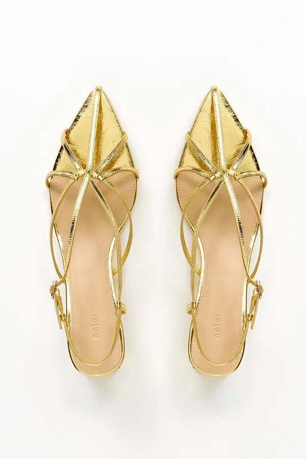 Acler Rubert Heel Sandals - Gold