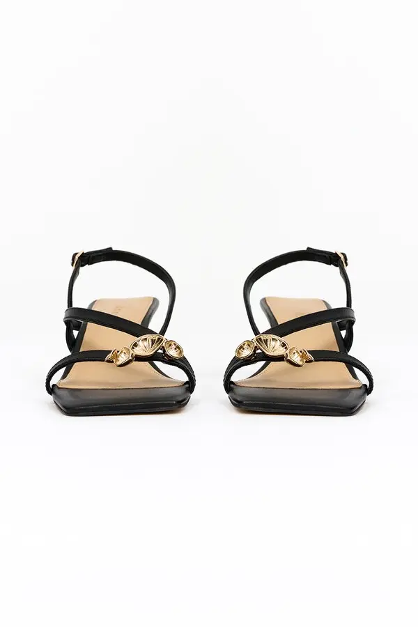 Acler Sculptural Gold Detail Slingback Heels