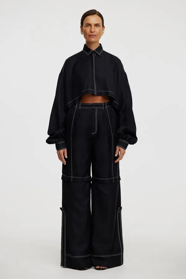 Acler Chapel Hill Convertible Wide-leg Pants - Black