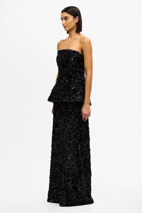 Acler Pipson Sequin Embellished Strapless Top - Black