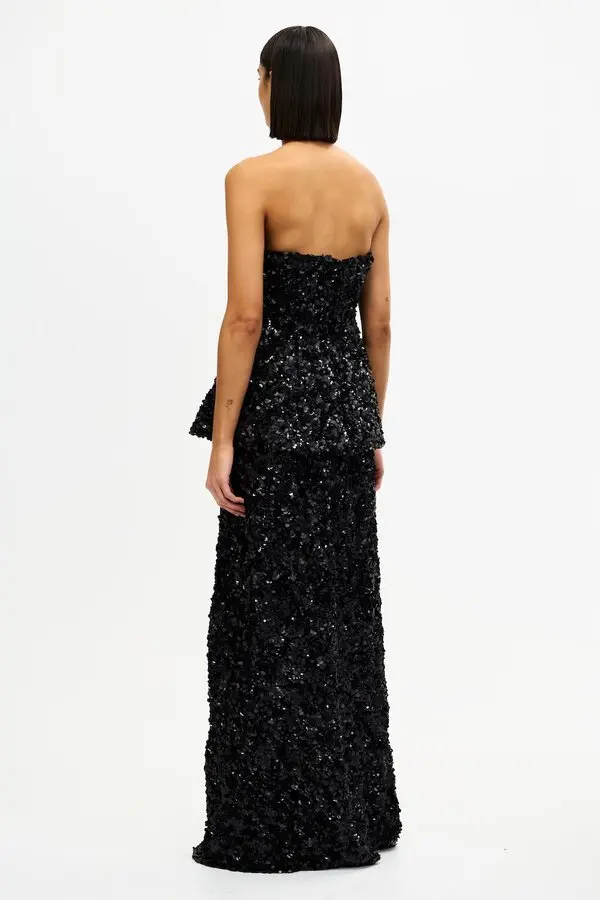Acler Pipson Sequin Embellished Strapless Top - Black