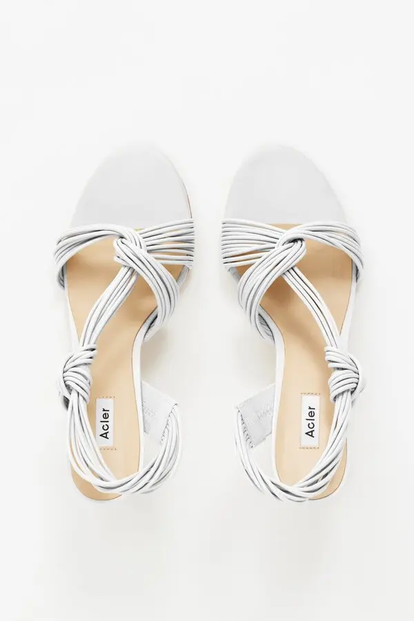 Acler Iverly Knot Wedge Sandals - Ivory