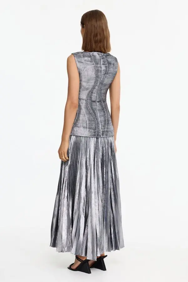 Acler Holden Maxi Dress - Metallic Silver