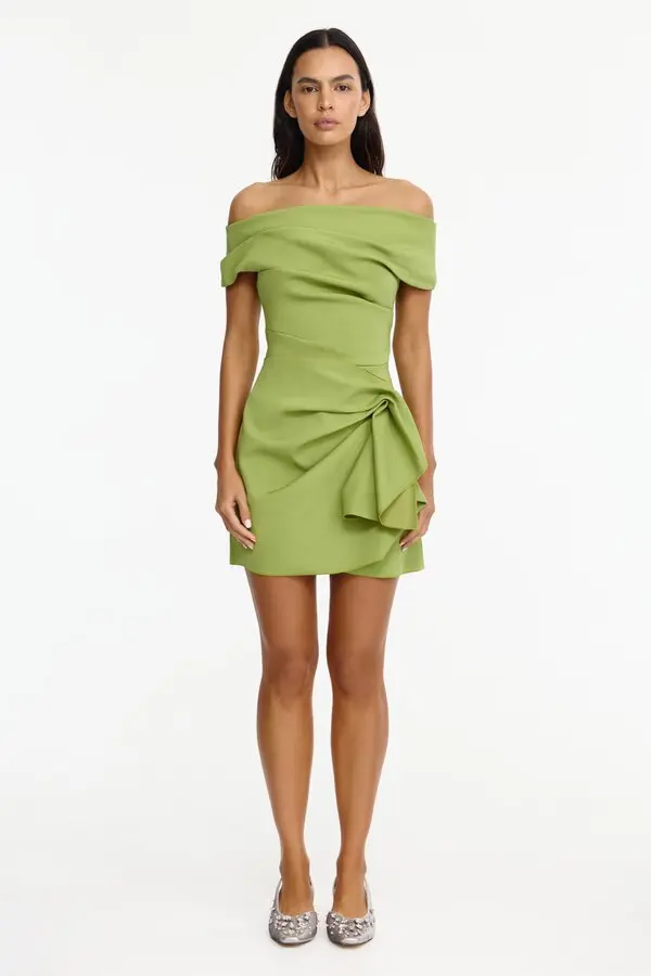 Acler Mersham Mini Dress - Chive