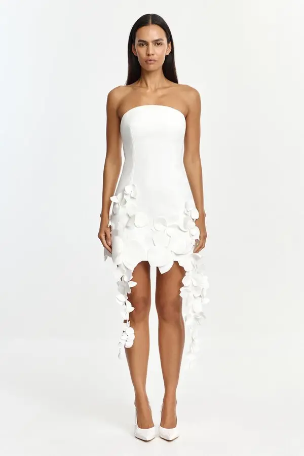 Acler Sculptural Mini Dress With Detachable Straps - Ivory