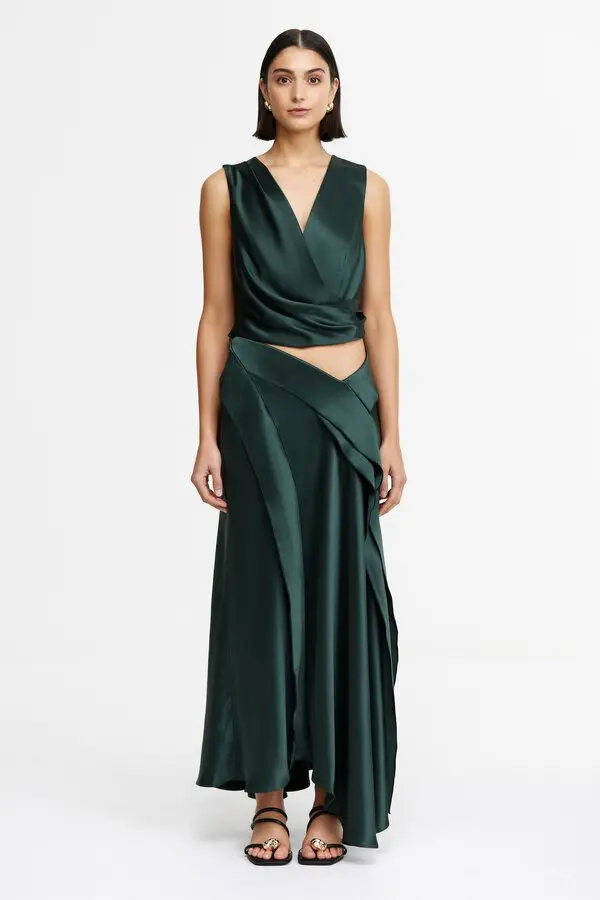 Acler Yewdale Maxi Skirt - Deep Olive