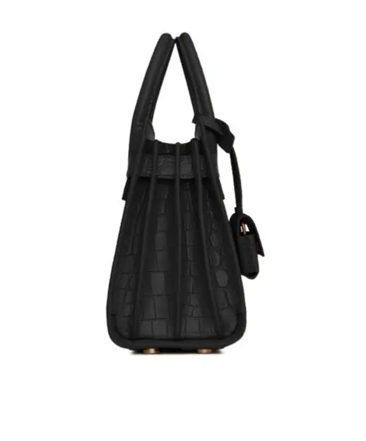 Saint Laurent Nano Sac De Jour Crocodile-effect Tote Bag - Black