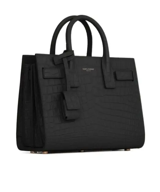 Saint Laurent Nano Sac De Jour Crocodile-effect Tote Bag - Black