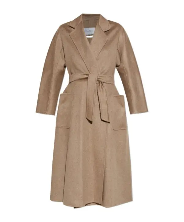 Max Mara Ludmilla Belted Long-sleeved Coat - Hazelnut Brown