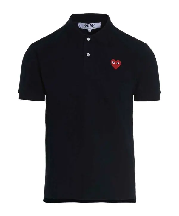 Play Comme Des Garcon Short-sleeved Polo Shirt - Black
