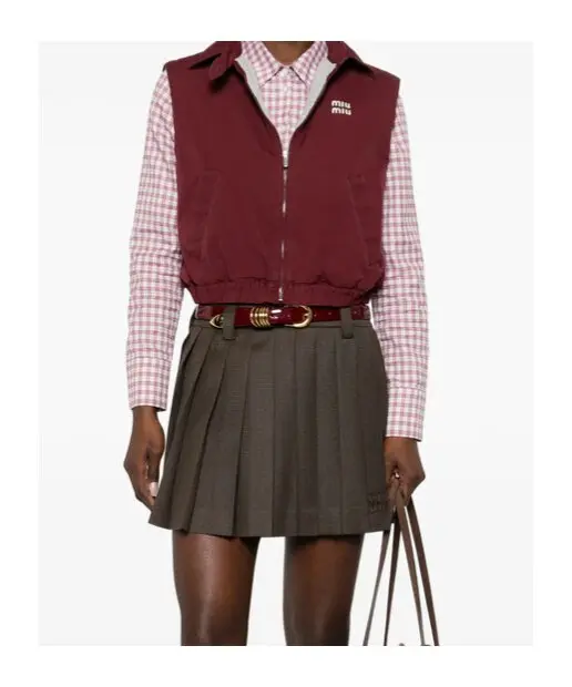 Miu Miu Logo-embroidered Zipped Gilet