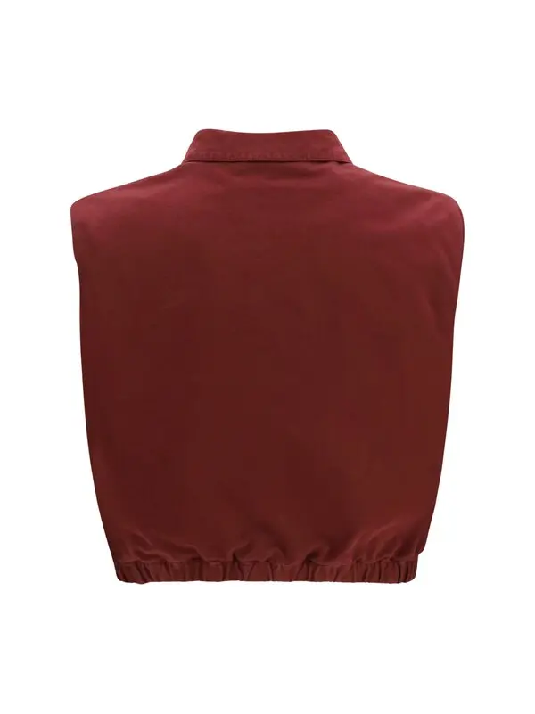 Miu Miu Logo Embroidered Zipped Gilet - No