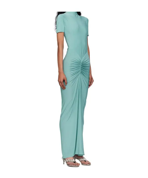 Alaïa Gathered Soft Jersey Maxi Dress