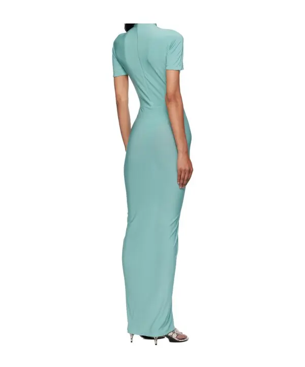 Alaïa Gathered Soft Jersey Maxi Dress