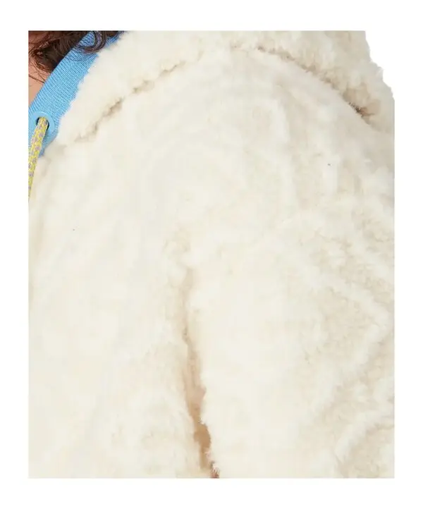 Casablanca Shearling Zip-up Hooded Jacket - Off-white
