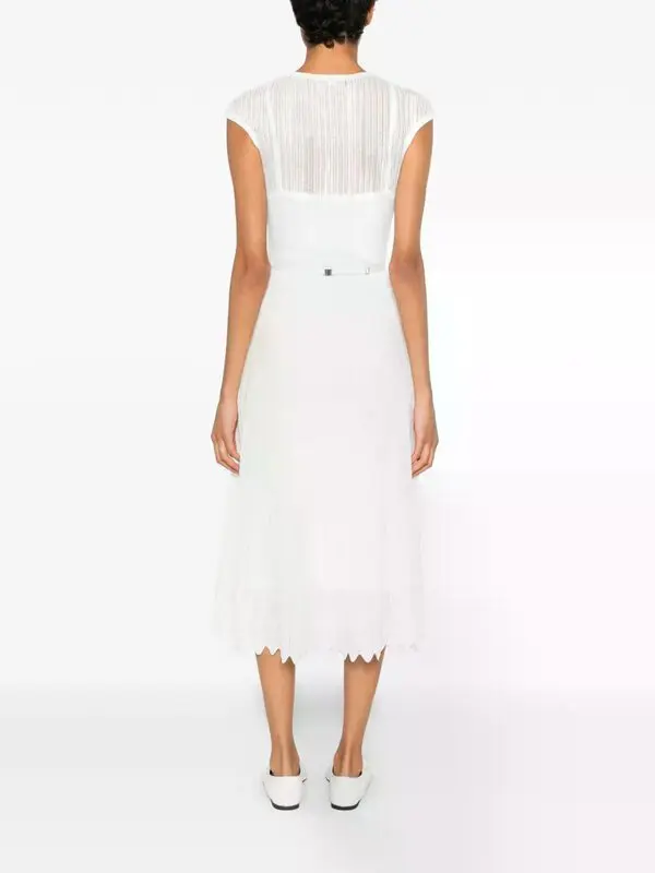 Karl Lagerfeld Pointelle-knit Belted Midi Dress
