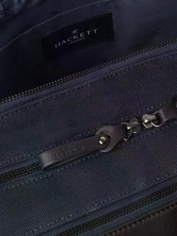 HACKETT LONDON Leather-trimmed Canvas Holdall
