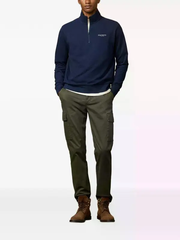 HACKETT LONDON Pique-knit Quarter-zip Sweater